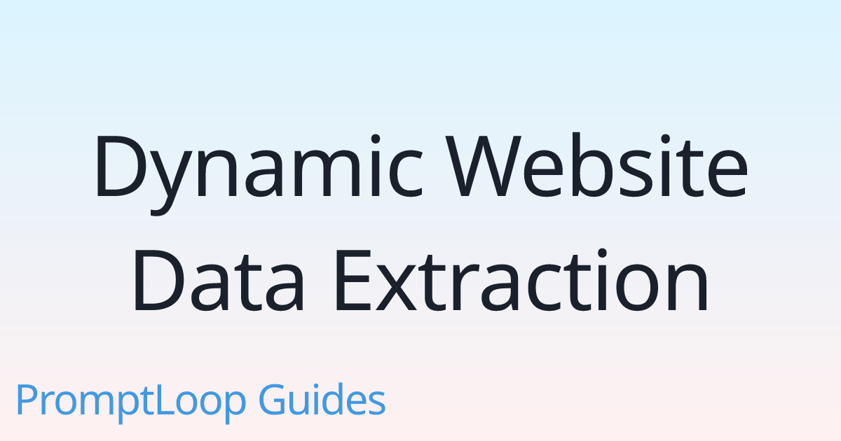 Dynamic Website Data Extraction