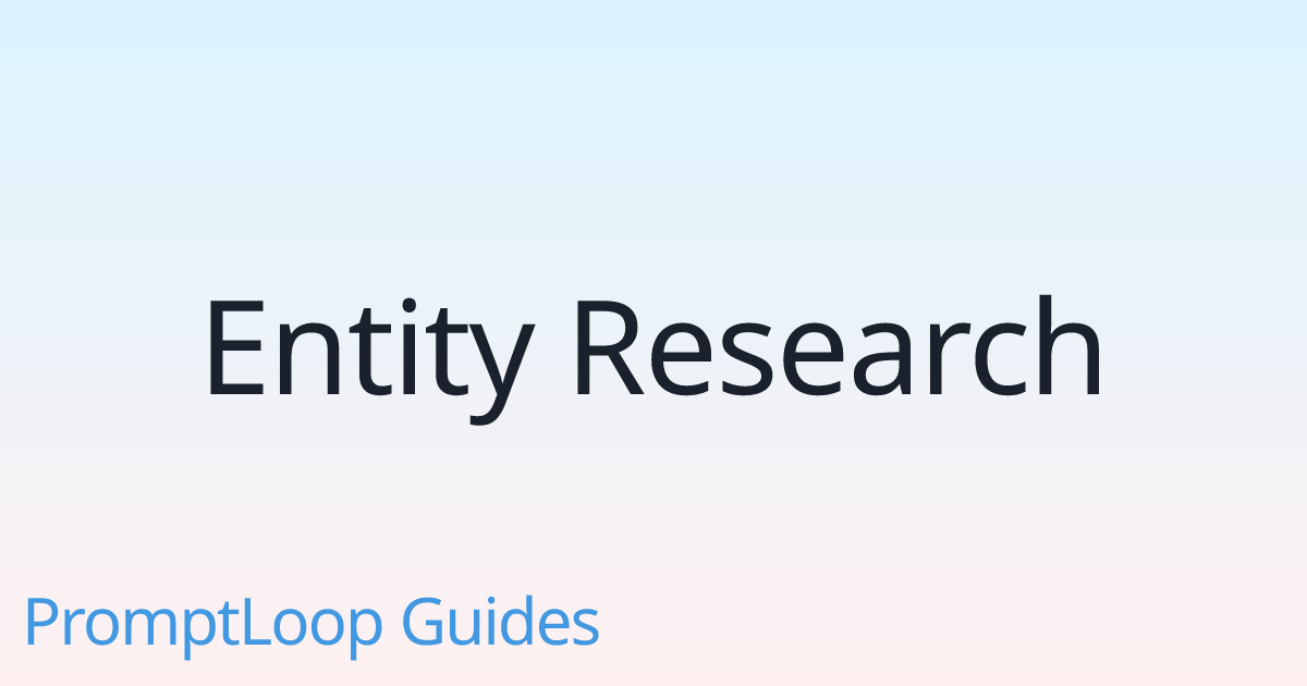 Entity Research