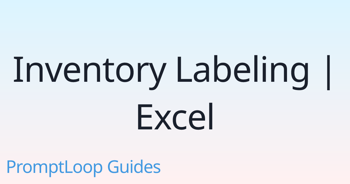 Inventory Labeling | Excel