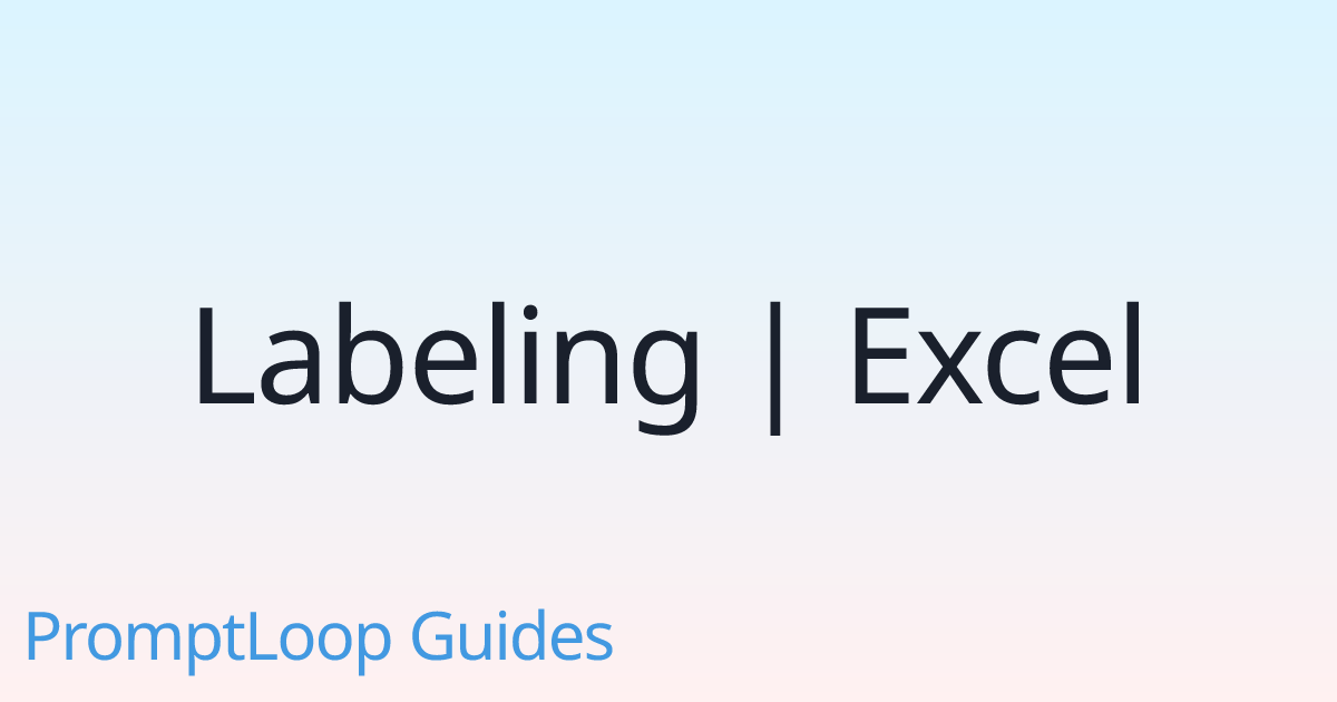 Labeling | Excel